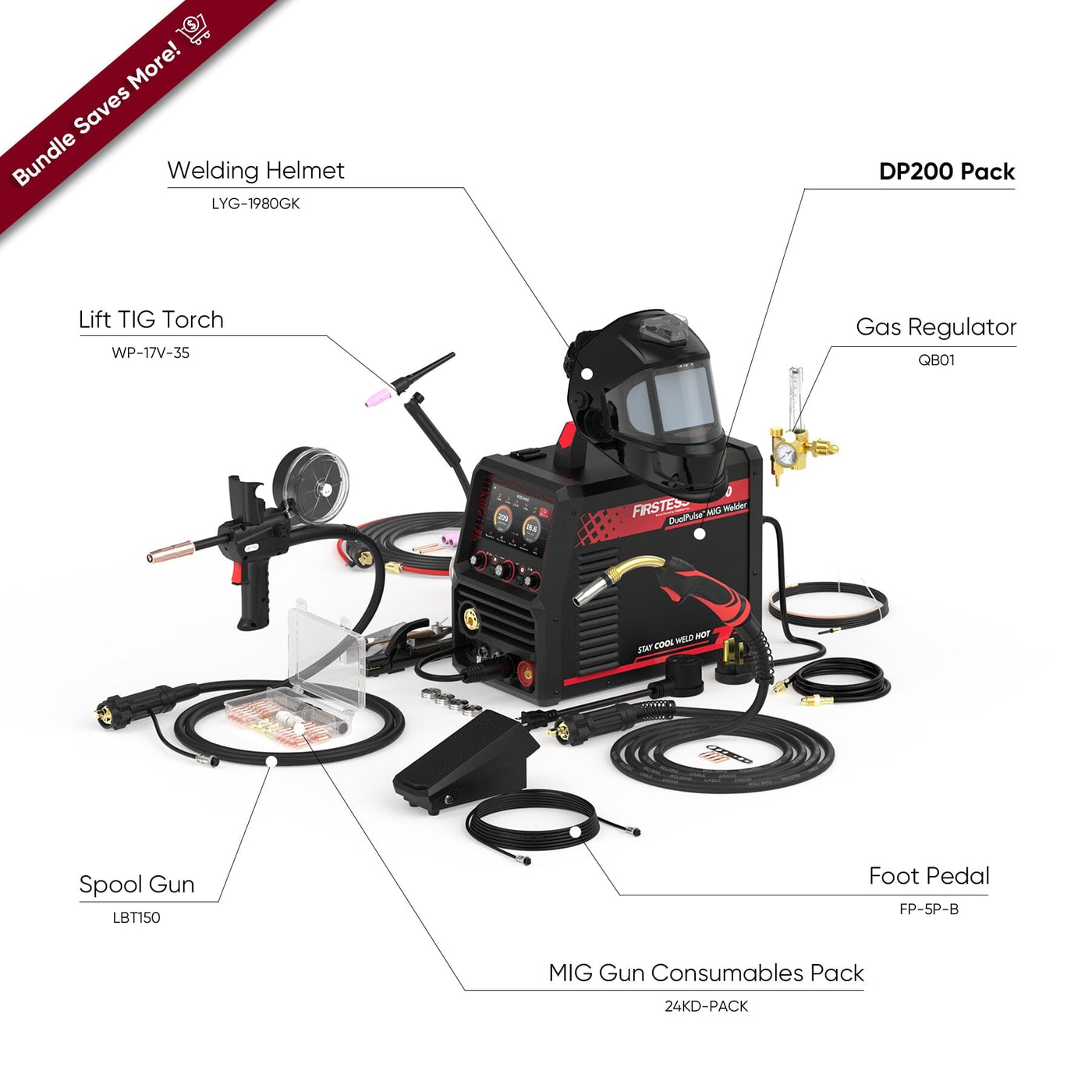 Firstess DP200 Multi-Process DualPulse™ MIG Welder – YesWelder