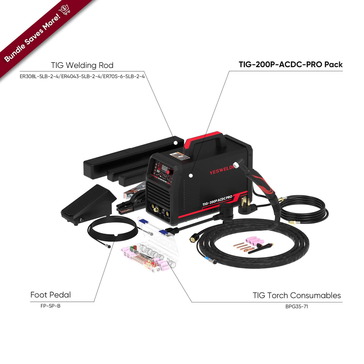 TIG-200P-ACDC-PRO AC/DC Aluminum TIG Welder – YesWelder