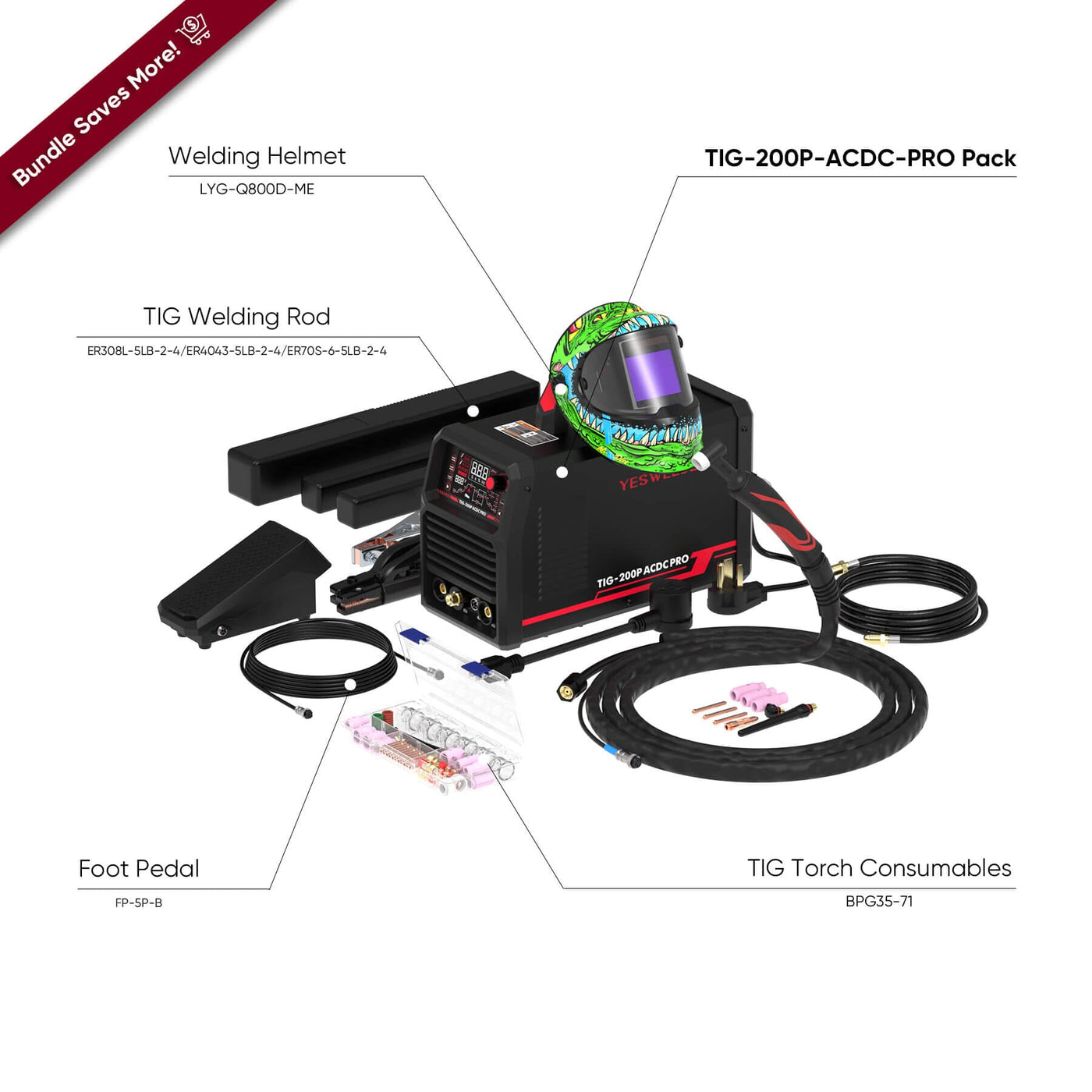 TIG-200P-ACDC-PRO AC/DC Aluminum TIG Welder – YesWelder